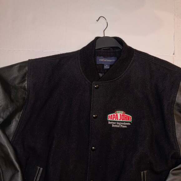 Port Authority | Jackets & Coats | Vintage Leather Wool Bomber Papa ...